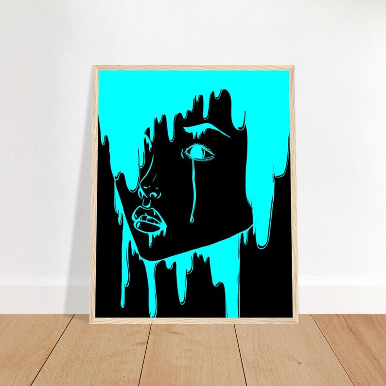DRIP Original Pop Art Hand Drawn Wooden Framed Print - Etsy