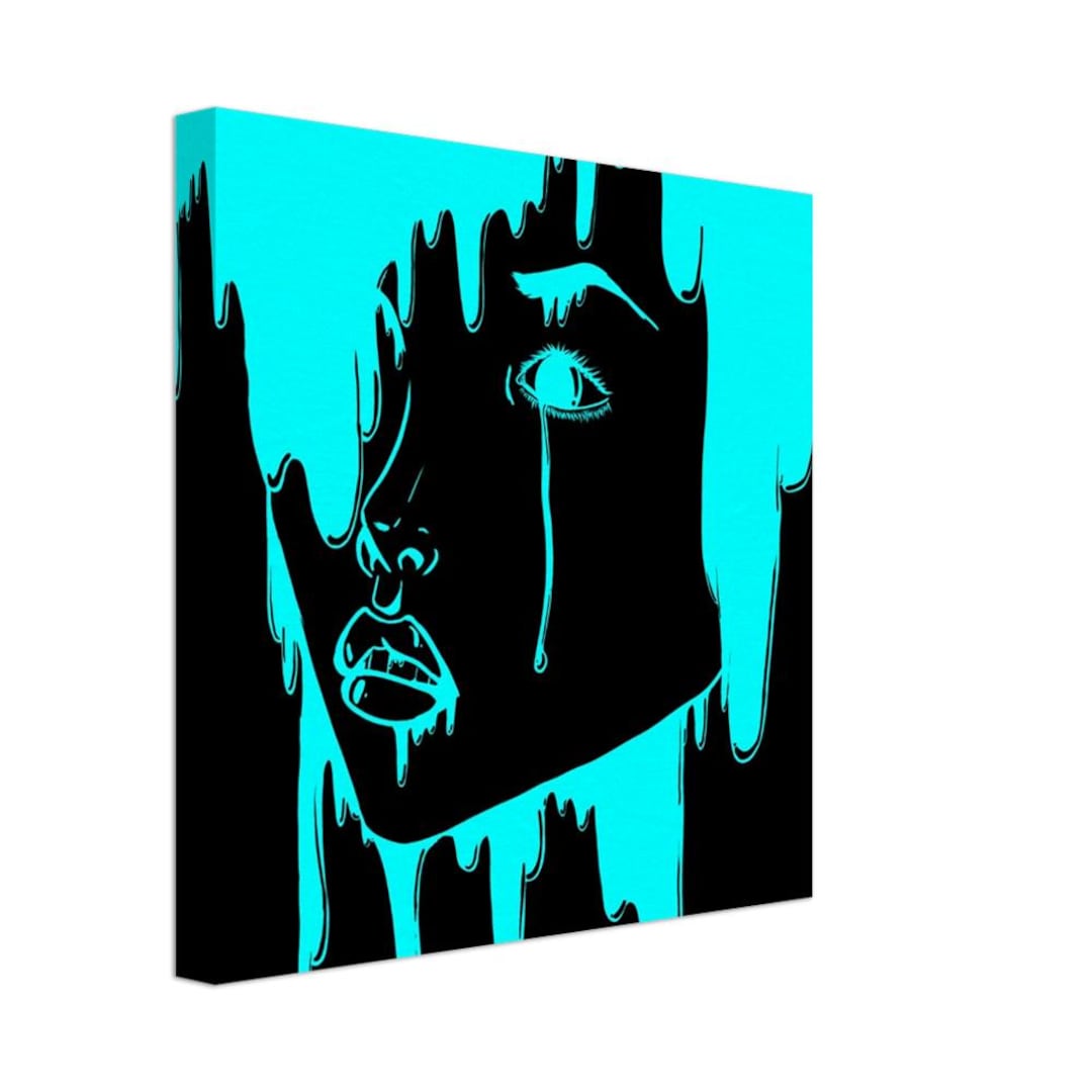 DRIP Original Pop Art Surrealist Print Hand Drawn Canvas Print - Etsy
