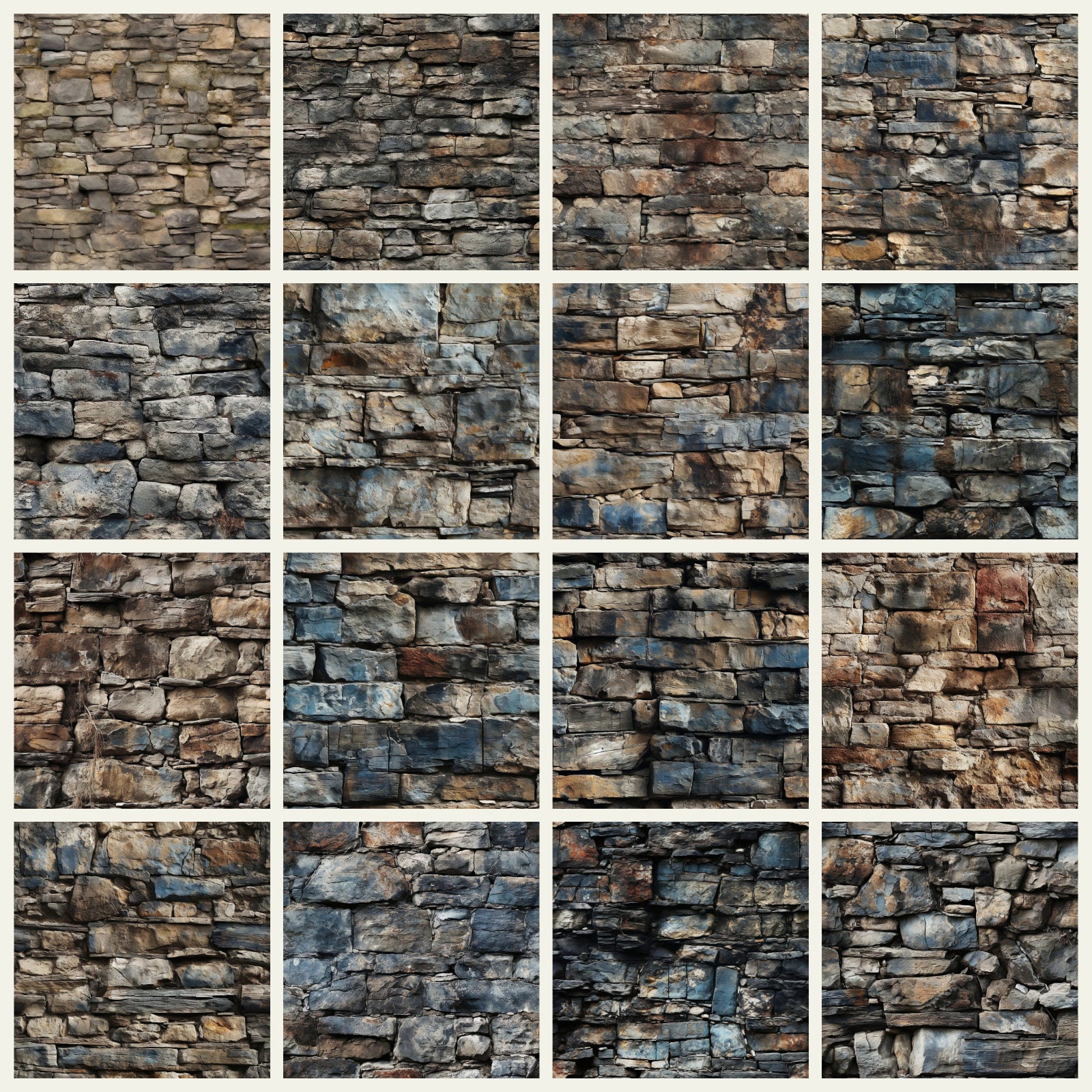 Aged Stone Wall Digital Pattern Seamless Paper Rustic Stone Wall ...
