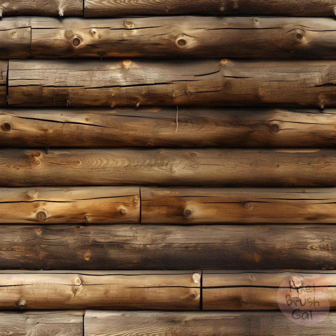 Log Cabin Wall Digital Pattern Seamless Paper Realistic Wooden Logs ...
