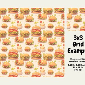Cute Fast Food Digital Pattern Seamless Paper Fast Food Art Digital ...
