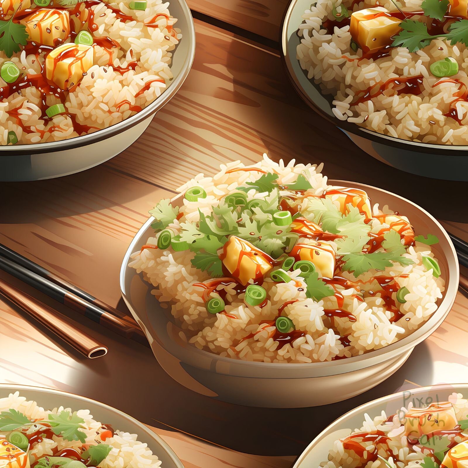Chinese Food Digital Pattern Seamless Paper Chinese Food Art Digital ...