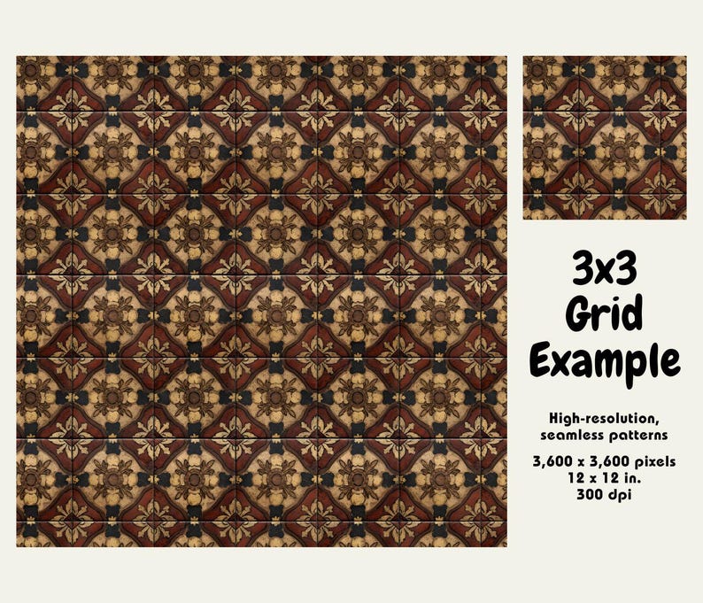 Vintage Victorian Flooring Digital Pattern Seamless Paper Antique ...