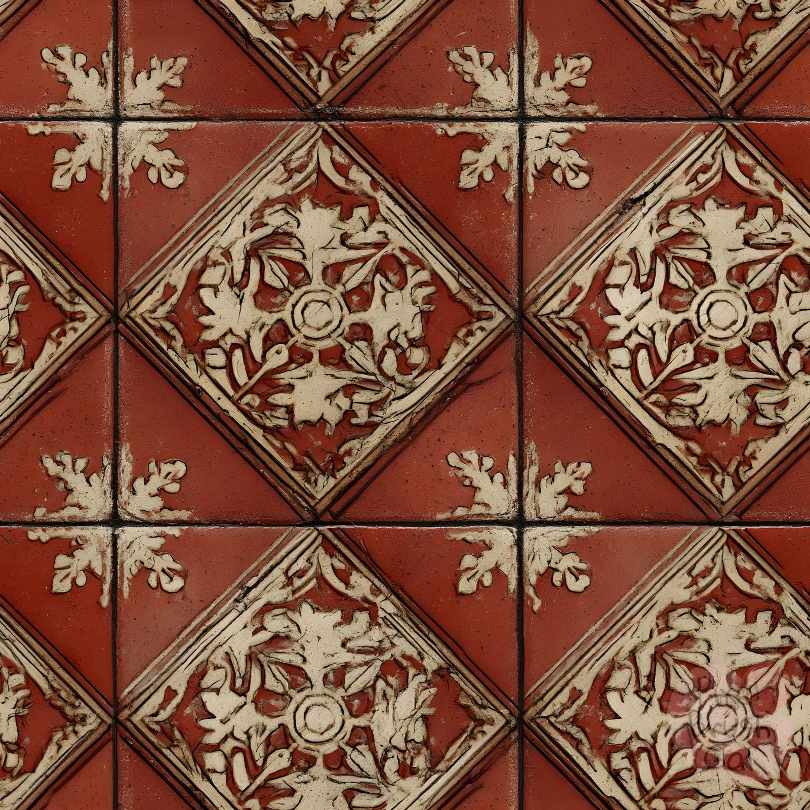 Vintage Victorian Flooring Digital Pattern Seamless Paper Antique ...