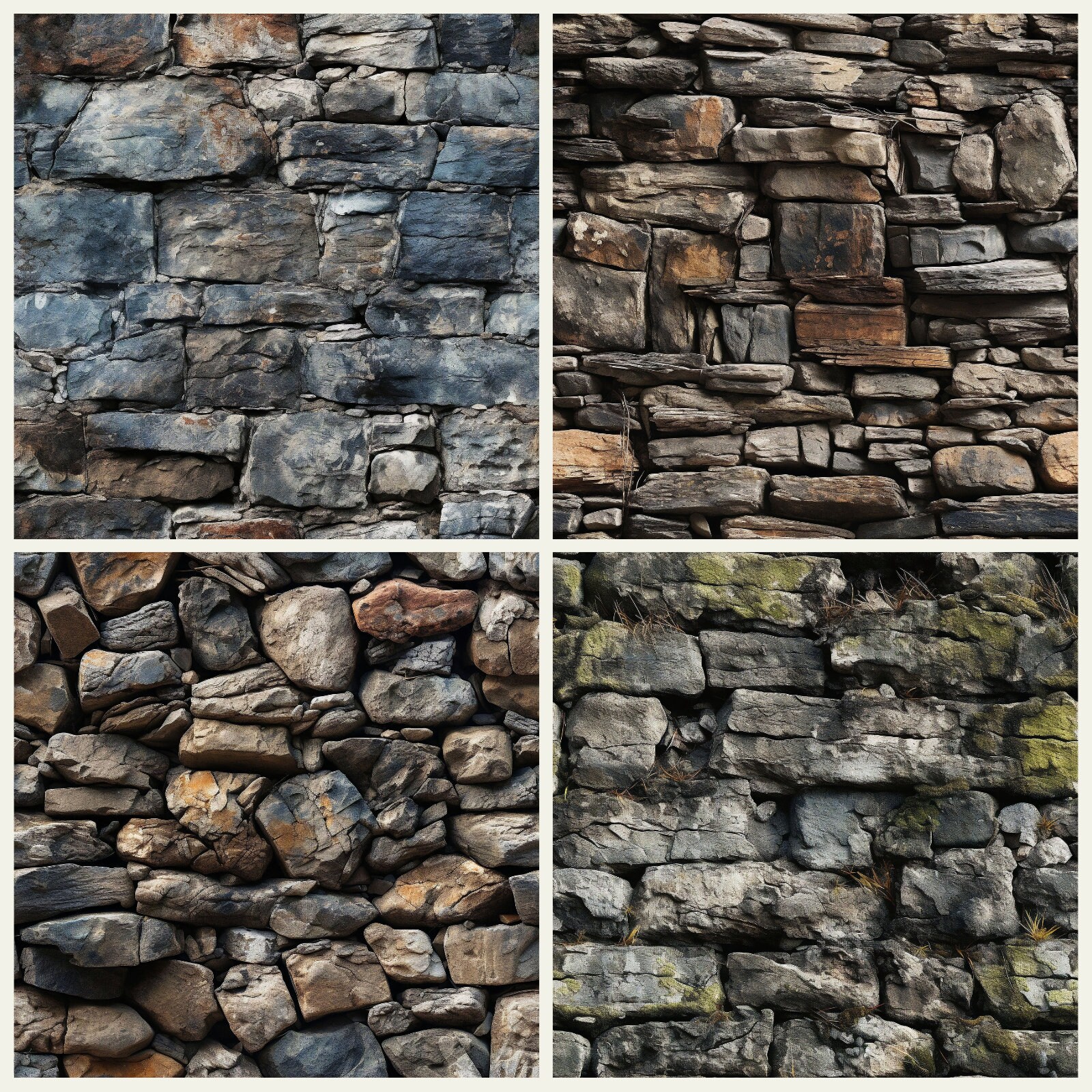 Aged Stone Wall Digital Pattern Seamless Paper Rustic Stone Wall ...