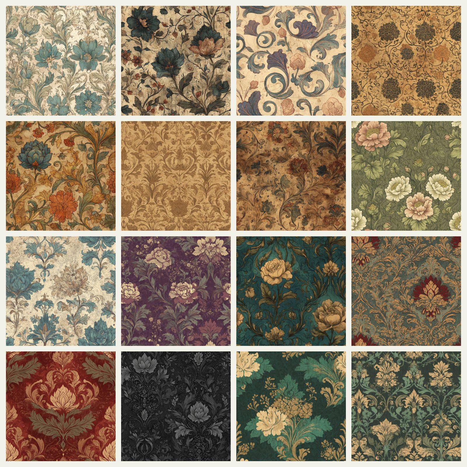 Vintage Wallpaper Digital Pattern Seamless Paper Antique Victorian ...