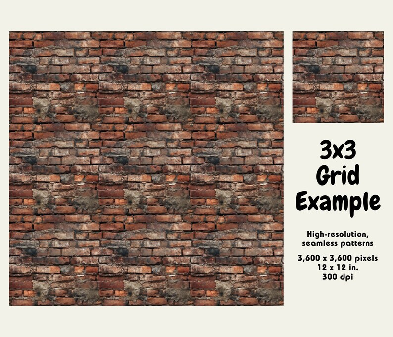 Aged Brick Texture Digital Pattern Seamless Paper Old Brick Wall ...