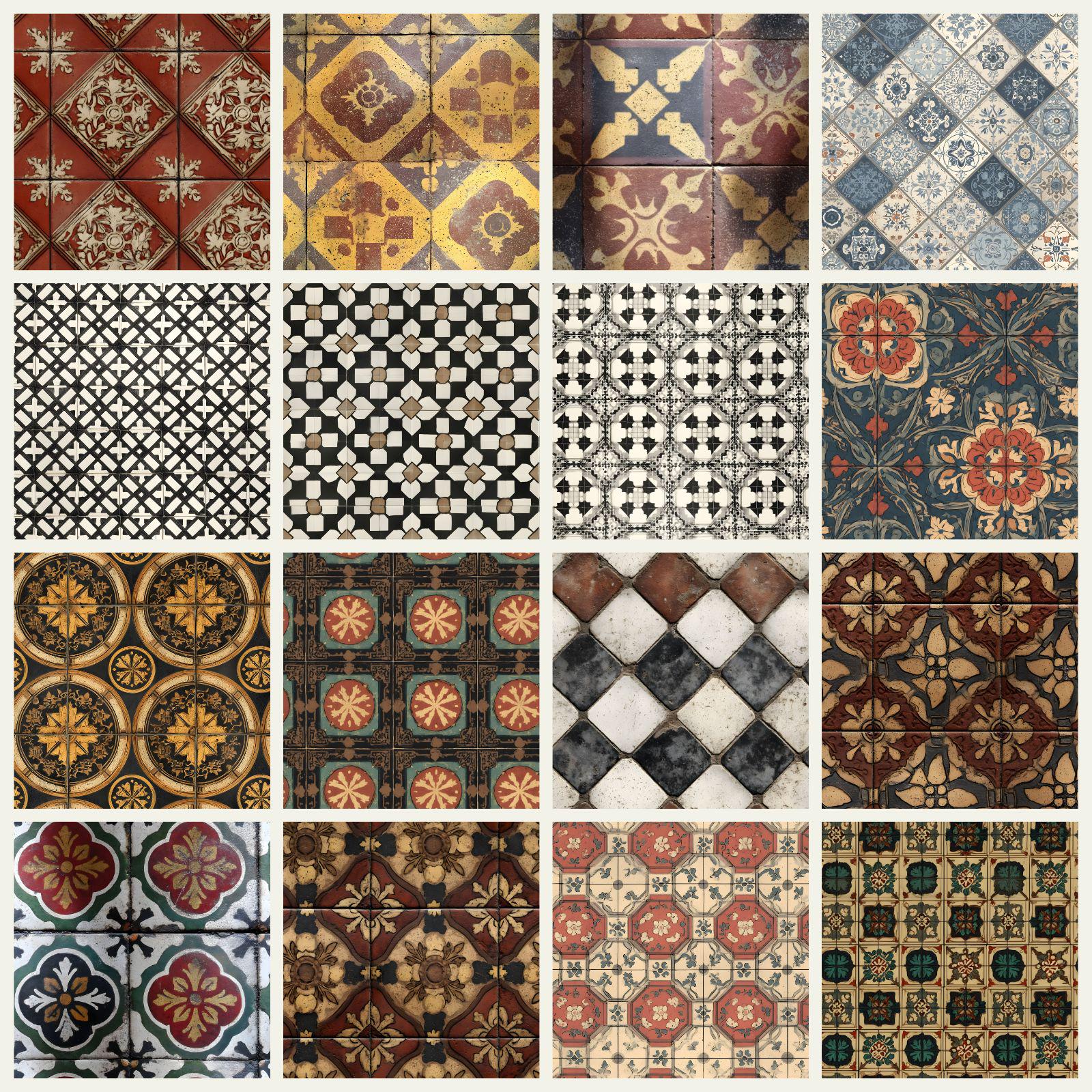 Vintage Victorian Flooring Digital Pattern Seamless Paper Antique ...