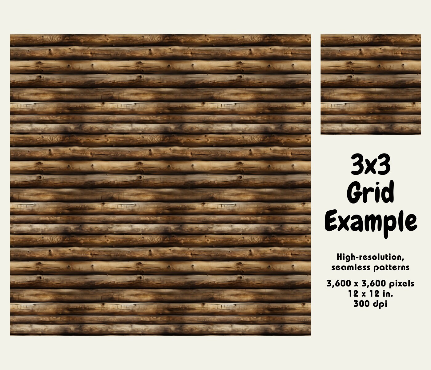 Log Cabin Wall Digital Pattern Seamless Paper Realistic Wooden Logs ...