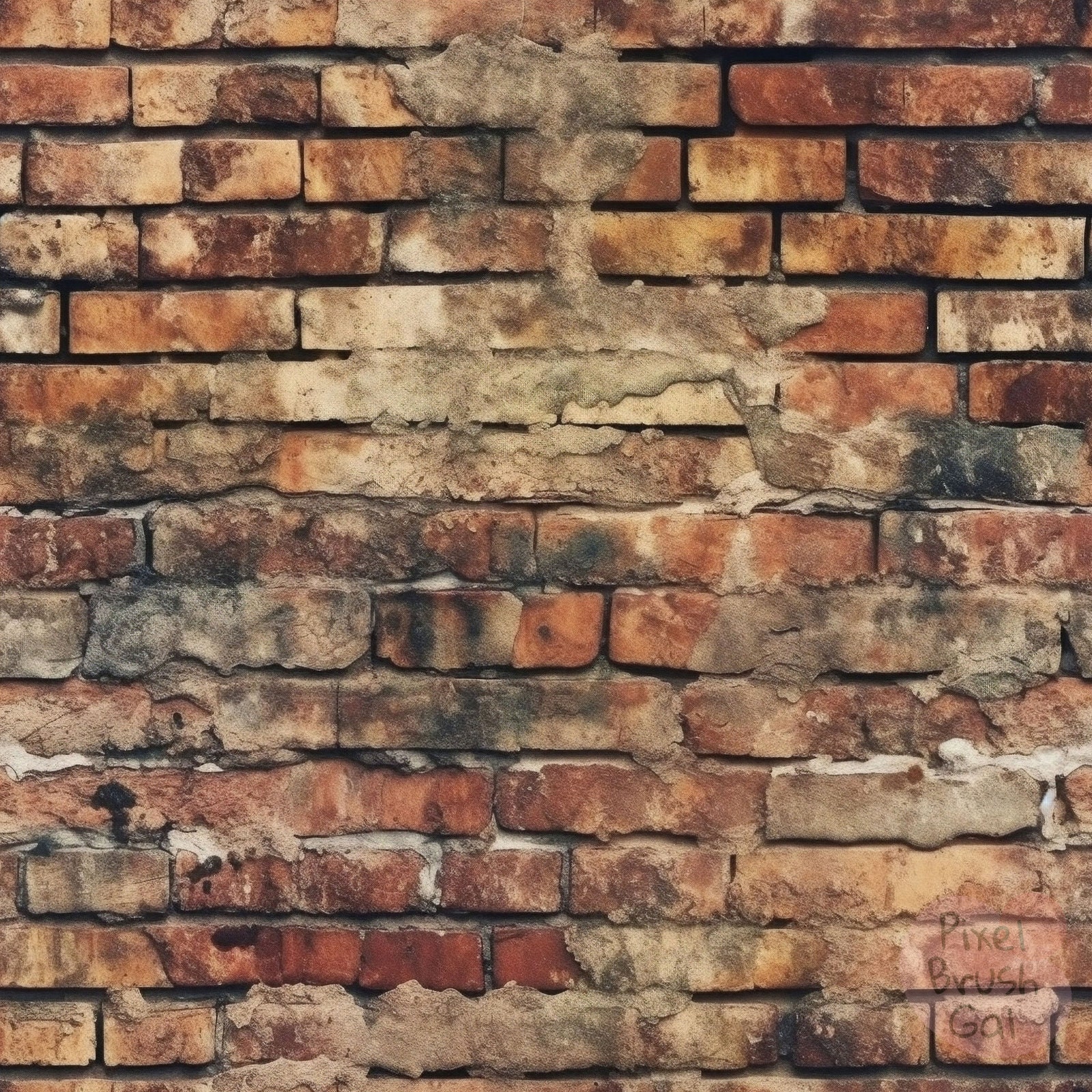 Aged Brick Texture Digital Pattern Seamless Paper Old Brick Wall ...