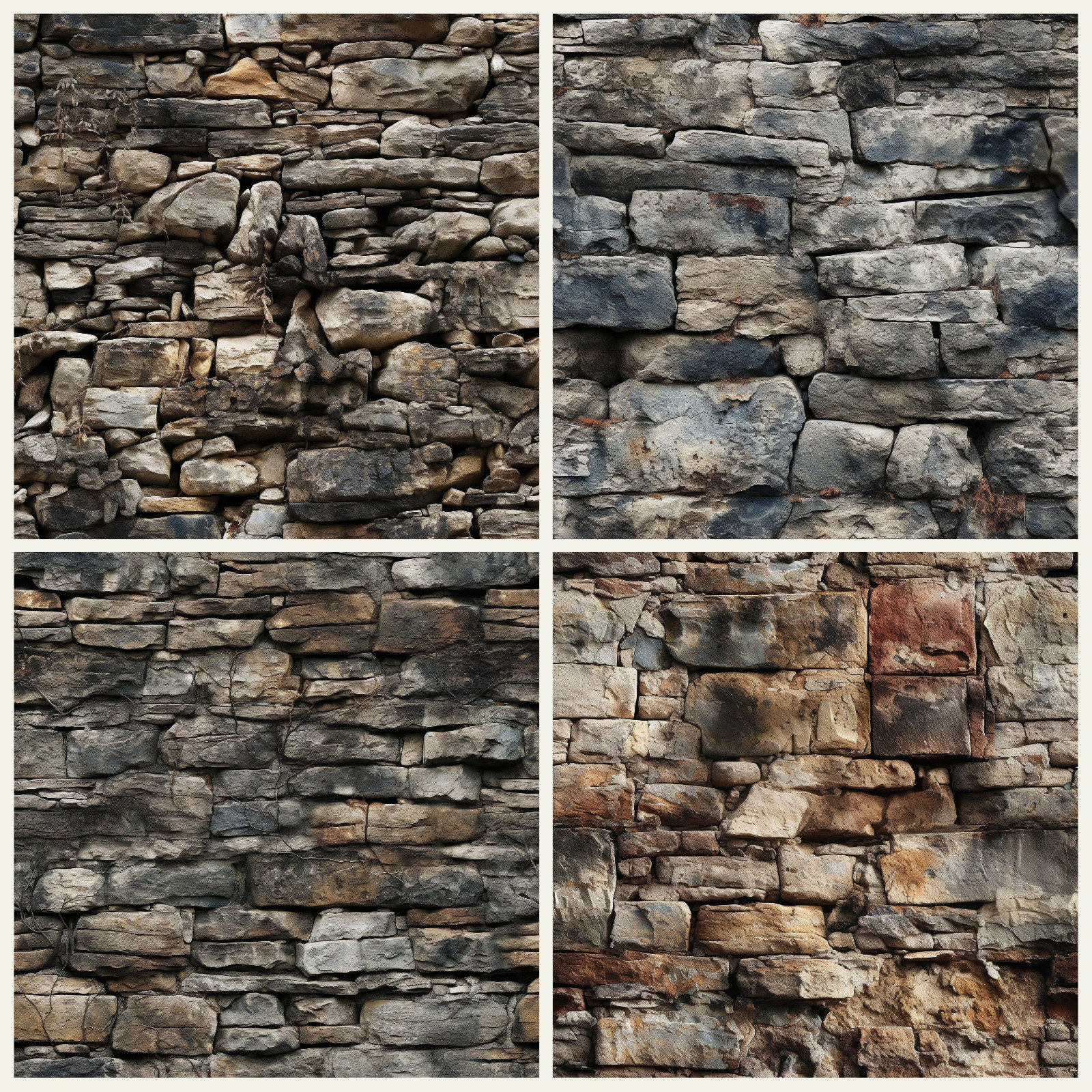Aged Stone Wall Digital Pattern Seamless Paper Rustic Stone Wall ...