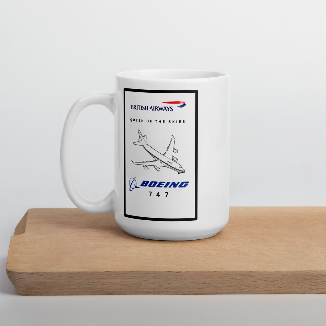 Boeing 747 Queen of the Skies British Airways Mug Cup Gift 747sp 747 ...