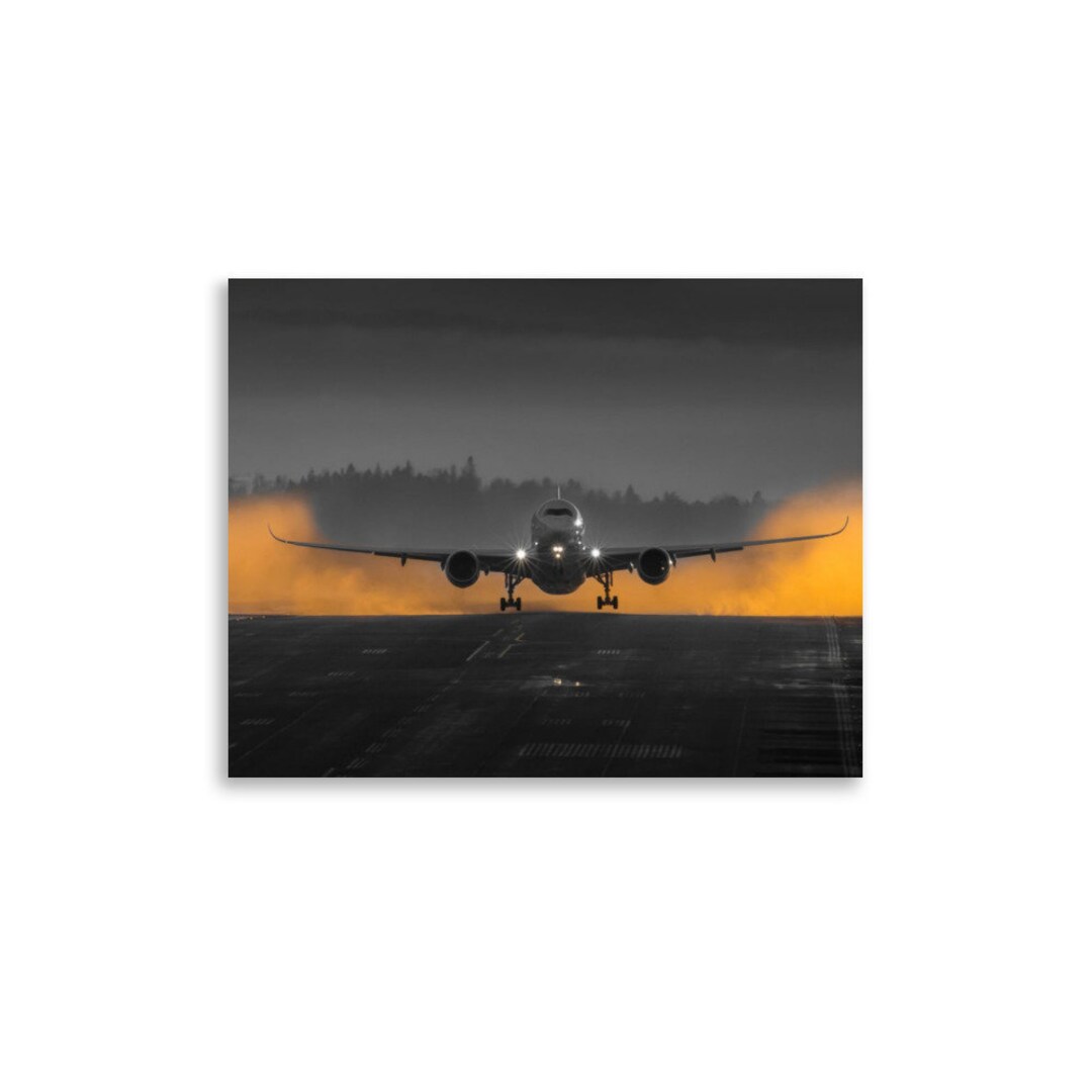 Airbus A350 A350-1000 A350-900 Landing Poster Sunset FBW Fly by Wire ...