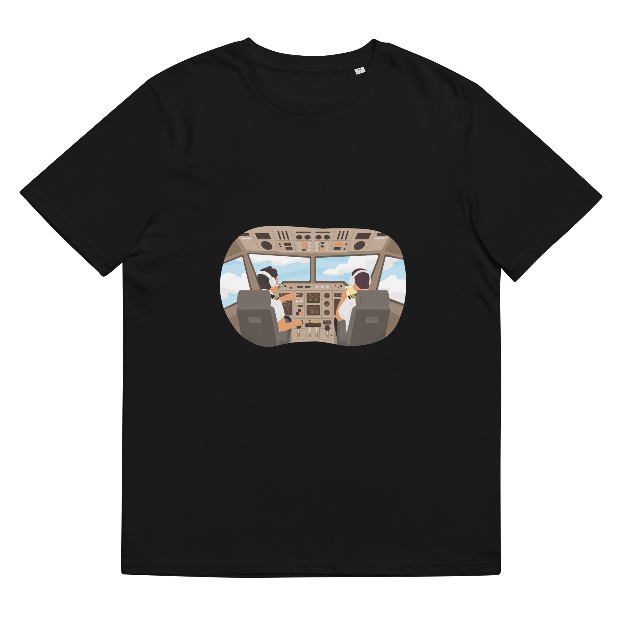 Boeing Airbus Flight Deck Cockpit Crew Aviator Unisex Organic Cotton T ...