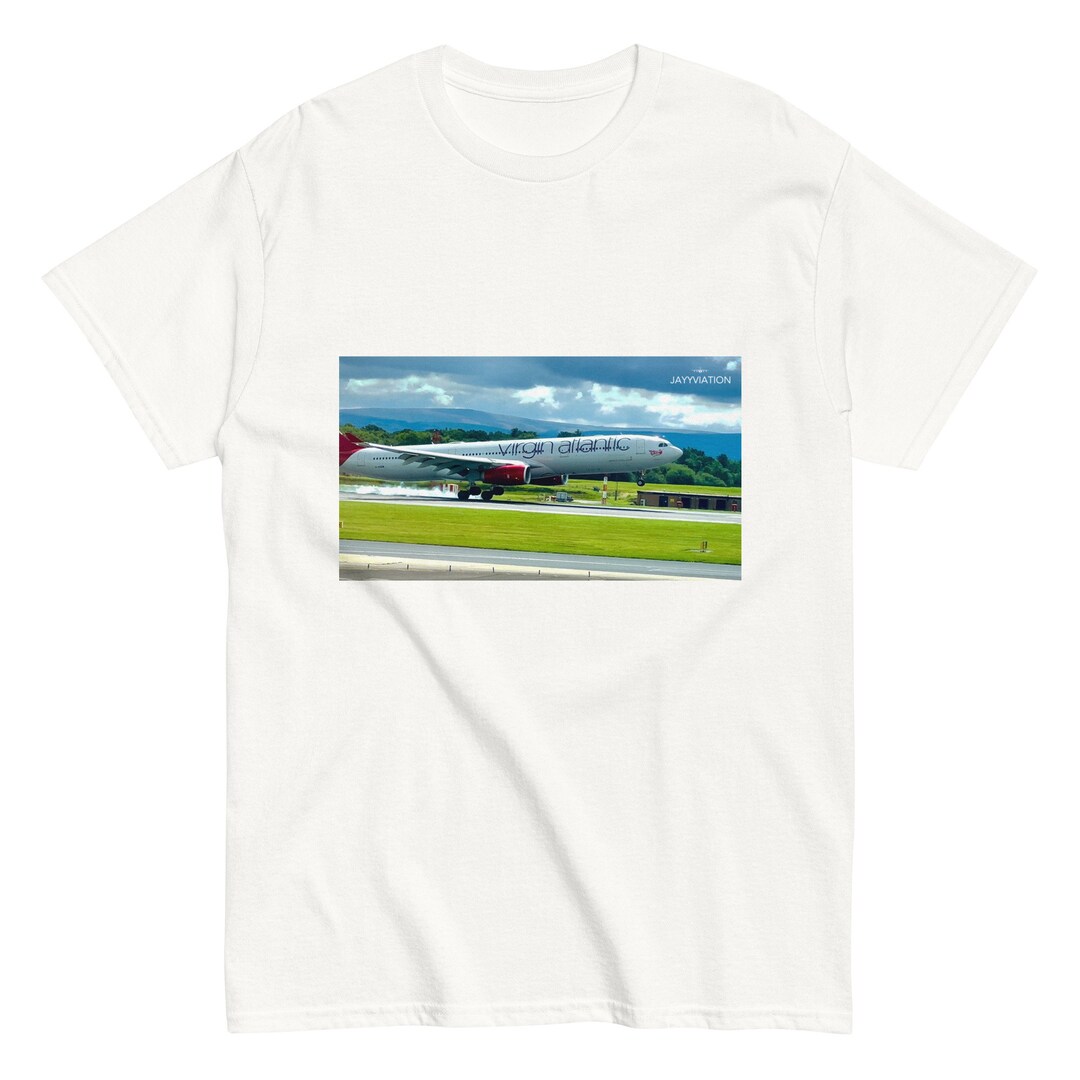 Virgin Atlantic Airbus A330 Landing Manchester Men's Classic Tee - Etsy