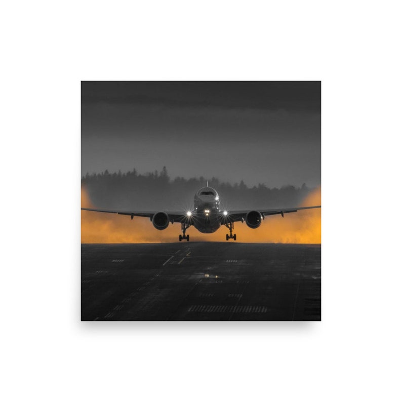 Airbus A350 A350-1000 A350-900 Landing Poster Sunset FBW Fly by Wire ...