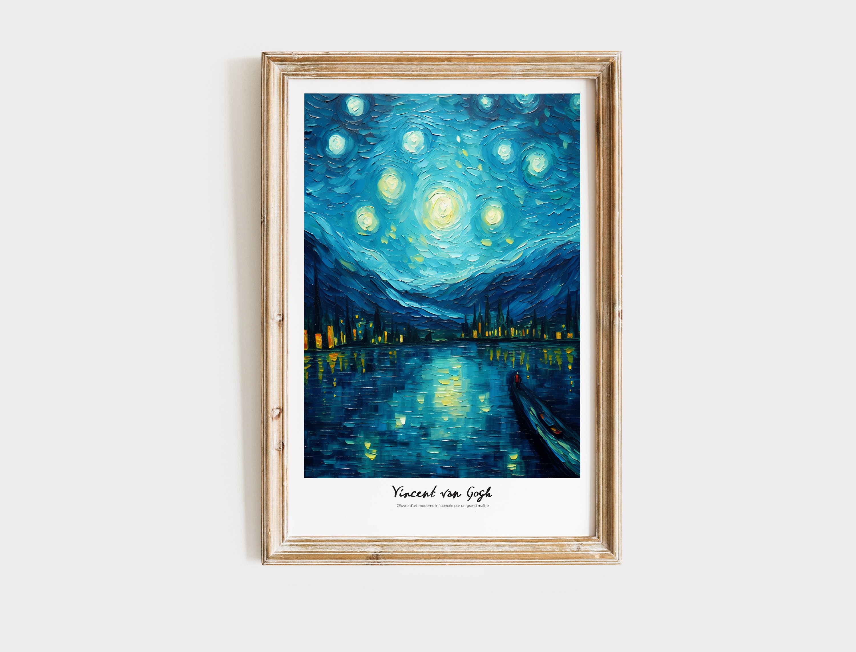 Van Gogh Starry Night Inspired Wall Art Exhibition Poster Museum Print ...