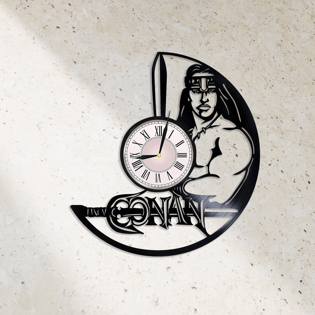 Conan the Barbarian Vinyl Record Clock | Upcycled Movie Art - Etsy