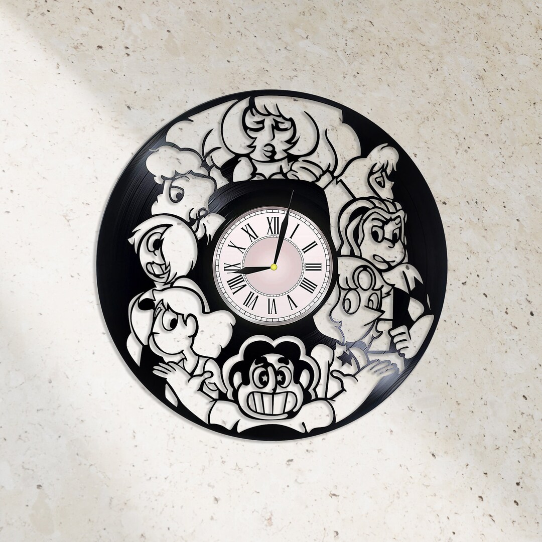 Steven Universe Vinyl Record Wall Clock | Handmade Cartoon Decor - Etsy