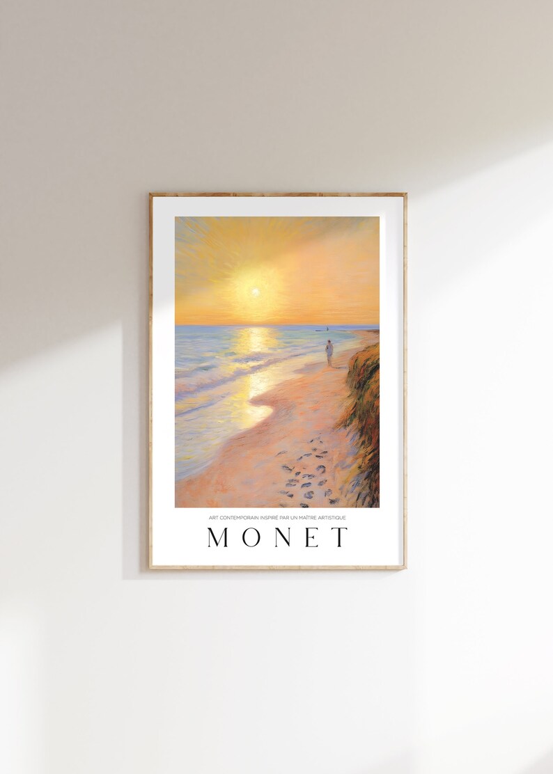 Claude Monet Inspired Printable Art | Vintage Beach Print | Golden ...
