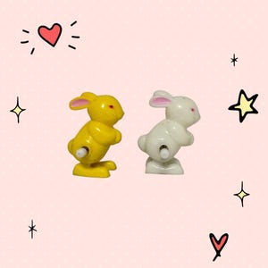 Adorable Vintage Wind up Toy Bunny Rabbit. Set of 2. They Still Hop ...