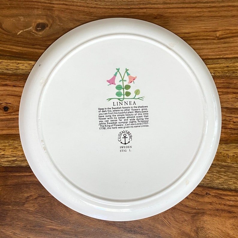 Vintage Stig Lindberg Gustavsberg Linnea Plate: Swedish Floral Art (7.0 ...