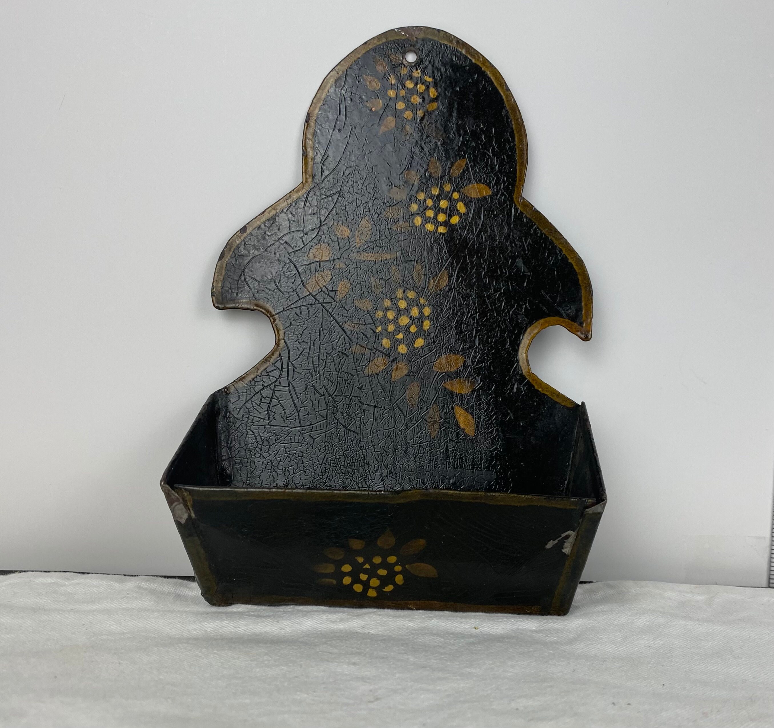 Antique Toleware Wall Pocket Match Holder From the 1800s. Fabulous ...