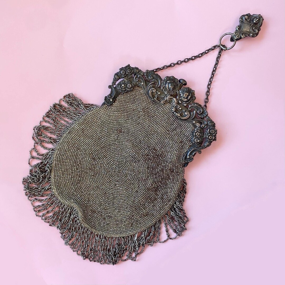 Exceptional Antique Chatelaine German Silver Purse With Art Nouveau ...