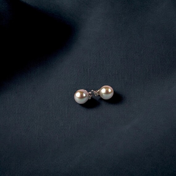 Vintage Japanese Tokyo Furuya Akoya Pearl stud earrin… - Gem