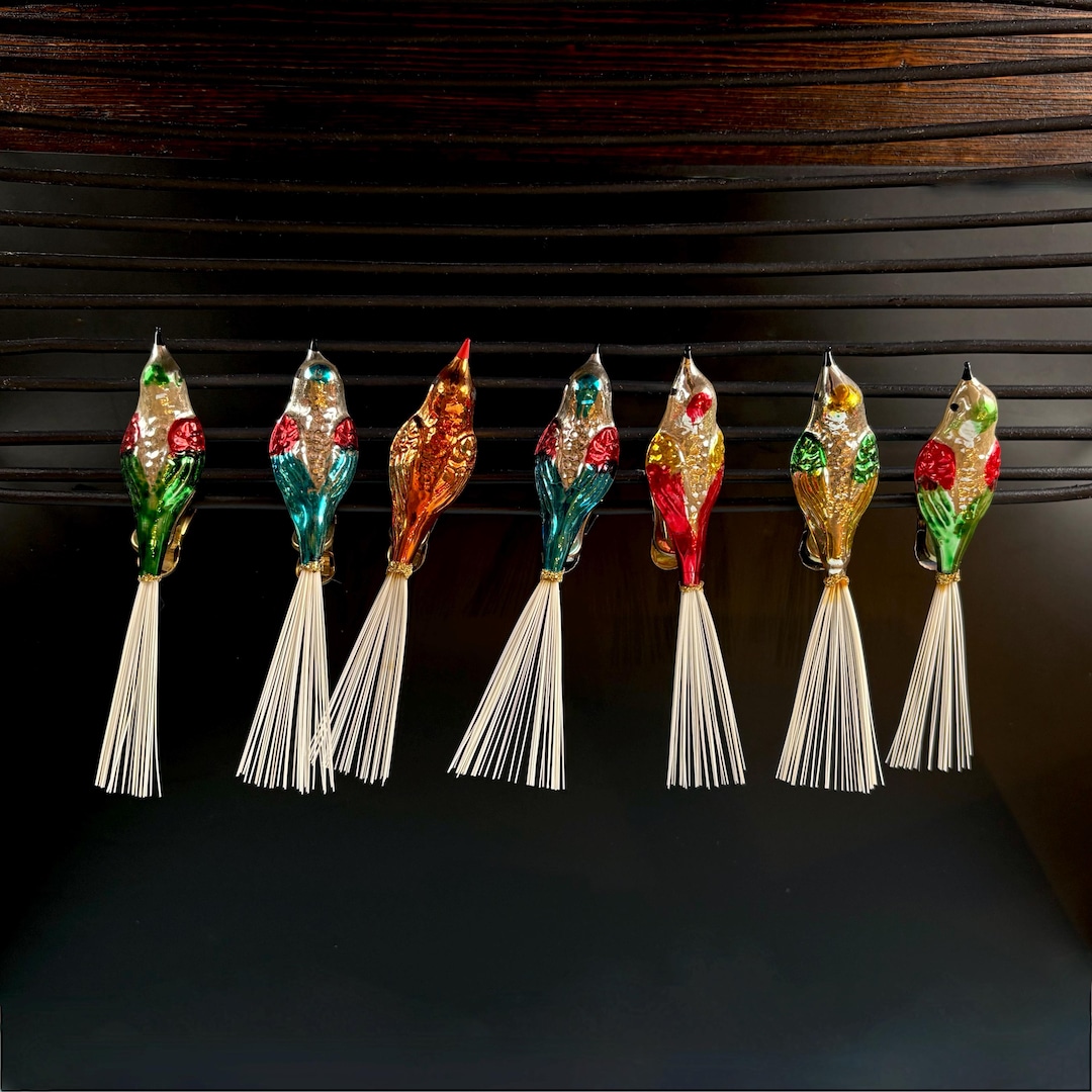 Vintage Kurt Adler Glass Bird Clip-on Ornament - Etsy