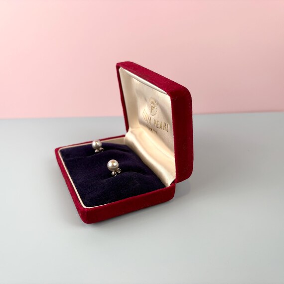 Vintage Japanese Tokyo Furuya Akoya Pearl stud earrin… - Gem