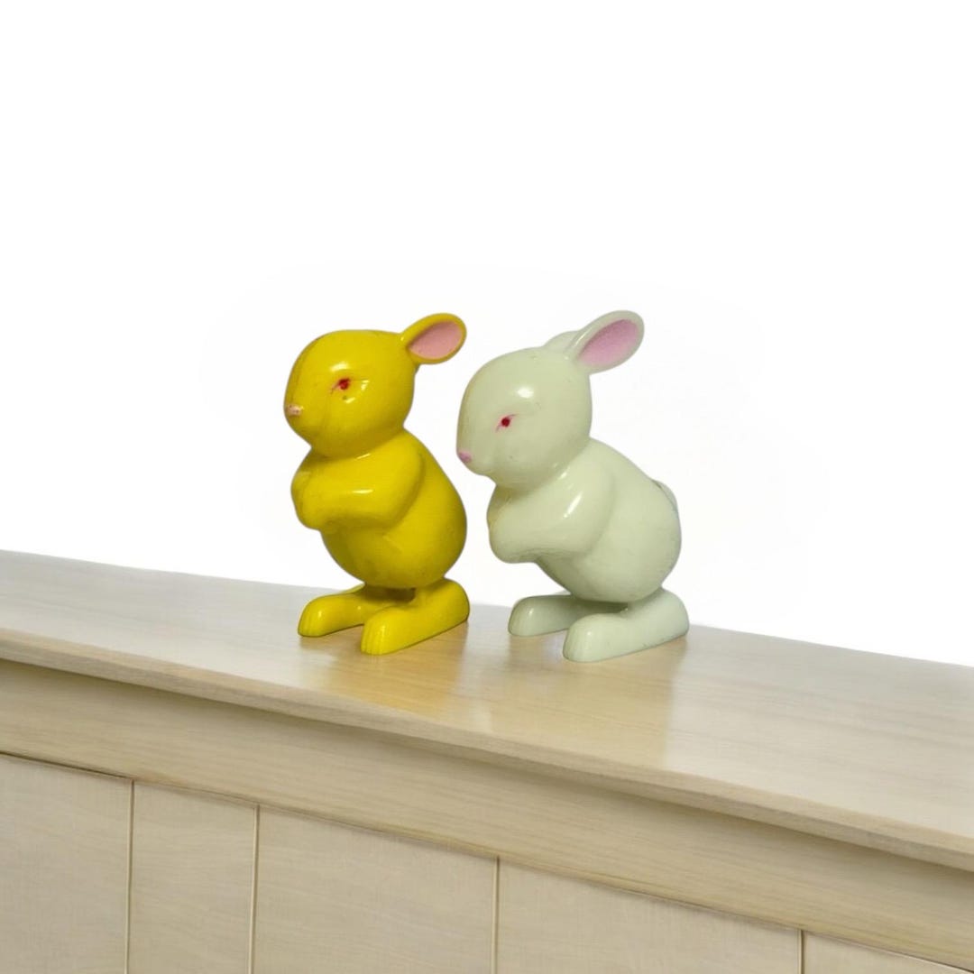 Adorable Vintage Wind up Toy Bunny Rabbit. Set of 2. They Still Hop ...