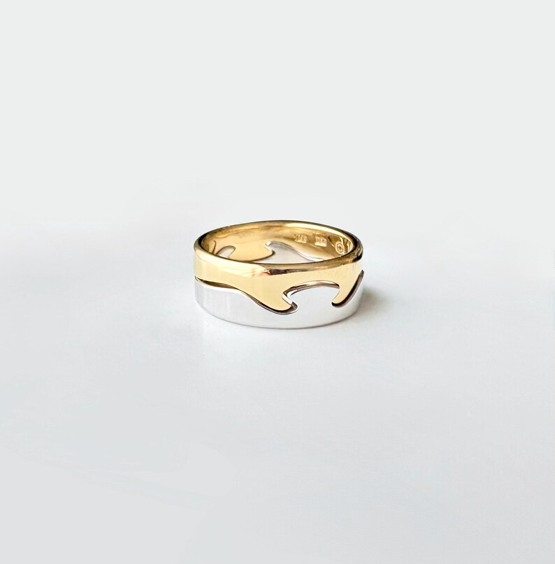 Georg Jensen Fusion Ring: 18K Gold Interlocking Puzzle Bands ...