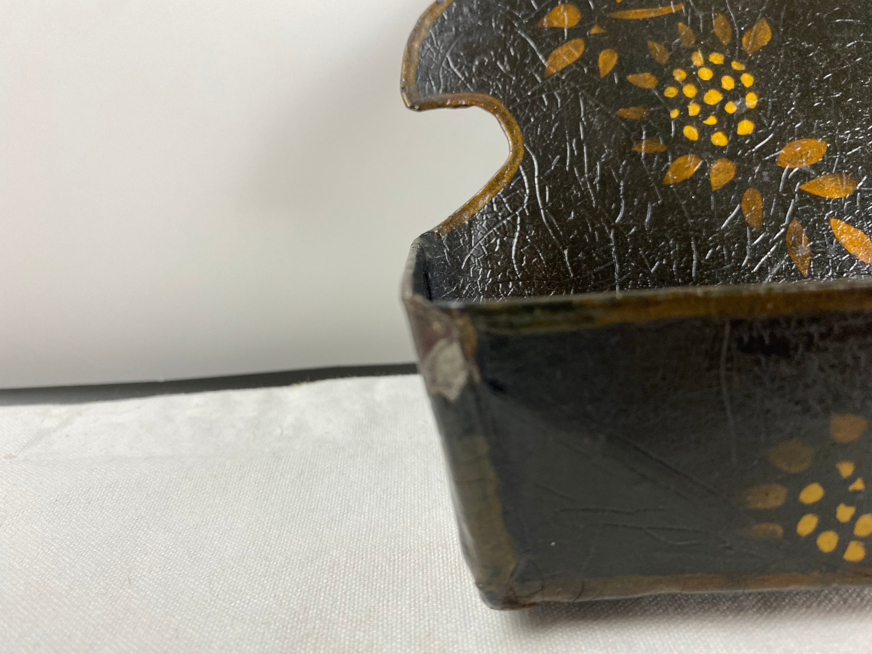 Antique Toleware Wall Pocket Match Holder From the 1800s. Fabulous ...