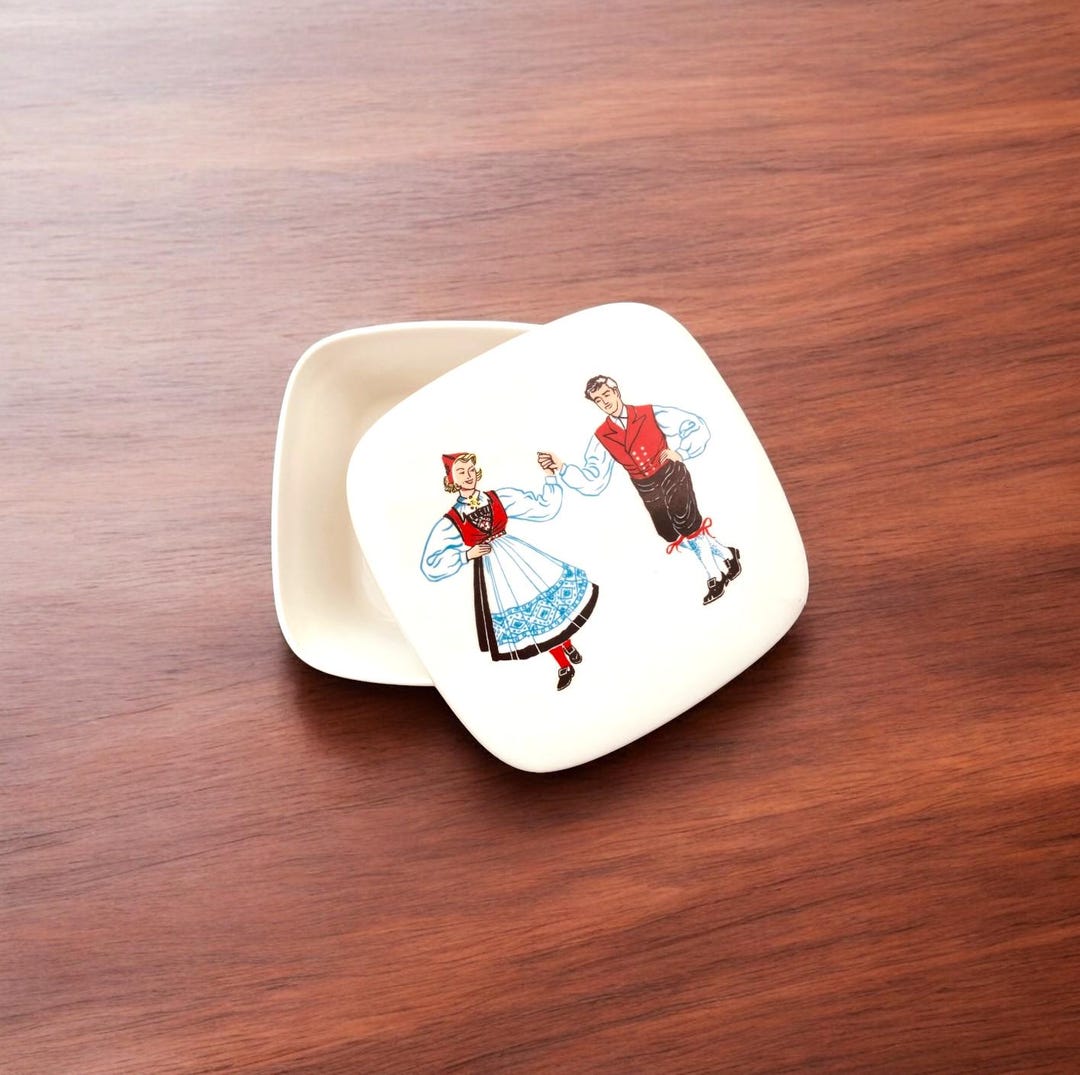 Vintage Figgjo Porcelain Specialty Dishes Featuring Norwegian Folk ...