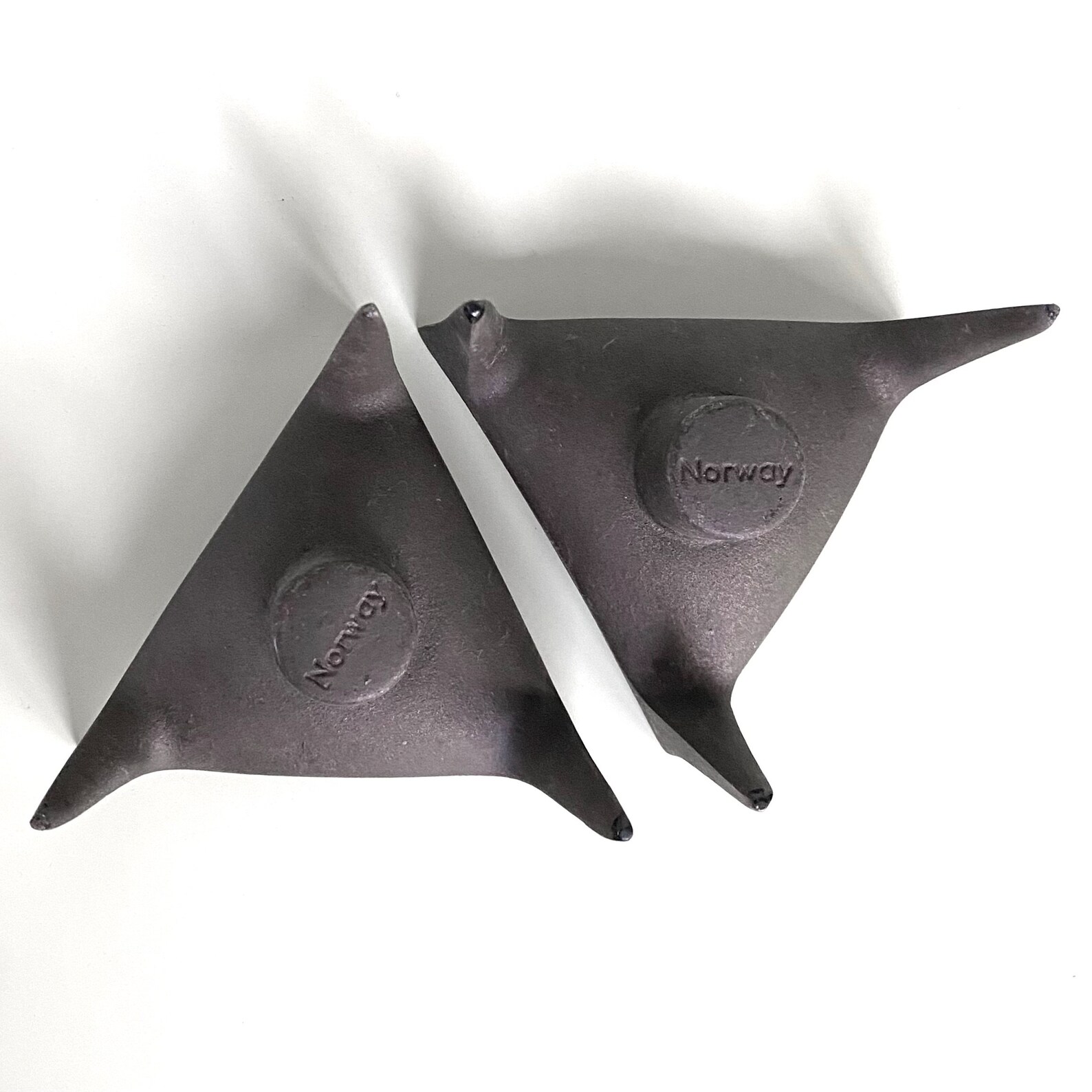 Vintage Cast Iron Modernist Candle Stick Holders. Set of Two. Made in ...