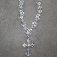 Cross Style Necklace - Acrylic Link Gothic Chain With Cross Design ...