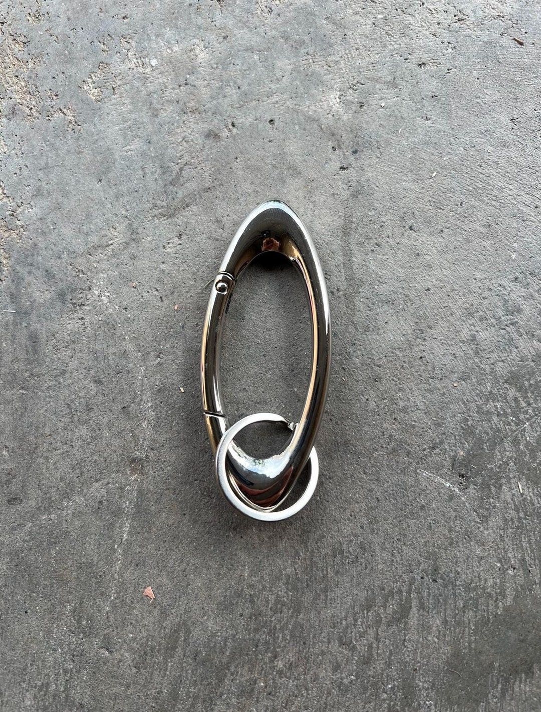 Silver Carabiner Keychain Cyberpunk Y2k Metal Jewelry Small Minimal ...