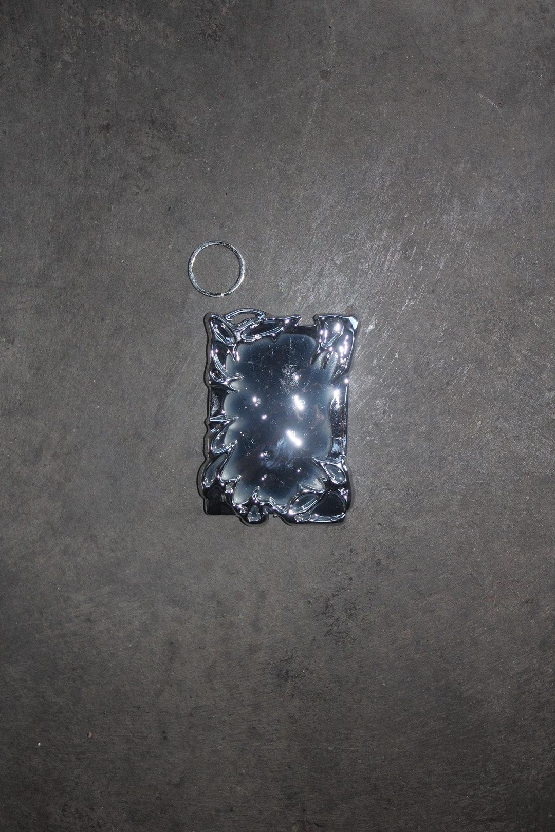 Silver Photo Card Carabiner Keychain Cyberpunk Y2k Metal Jewelry Small Minimal Grunge Punk Key ...