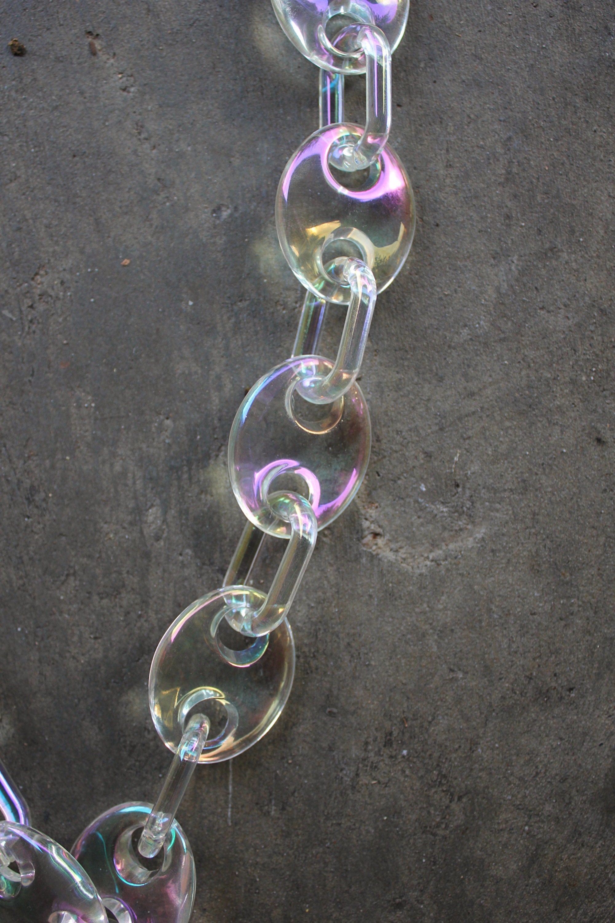 Emo Cross Style Necklace - Acrylic Link Gothic Chain With Cross Design ...