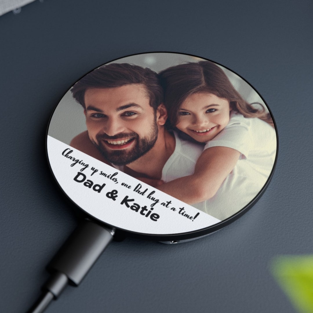 Custom Portrait Wireless Charger Unique Fathers Day Gift From Wife ...