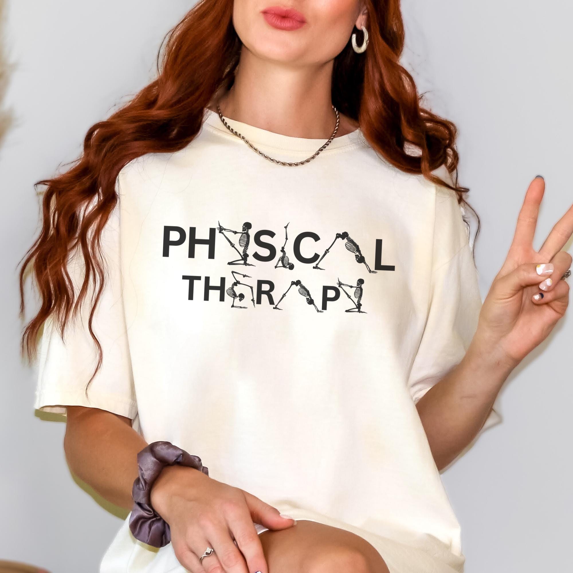 Physical Therapy Gifts, Comfort Colors® Physical Therapy Skeleton Shirt ...