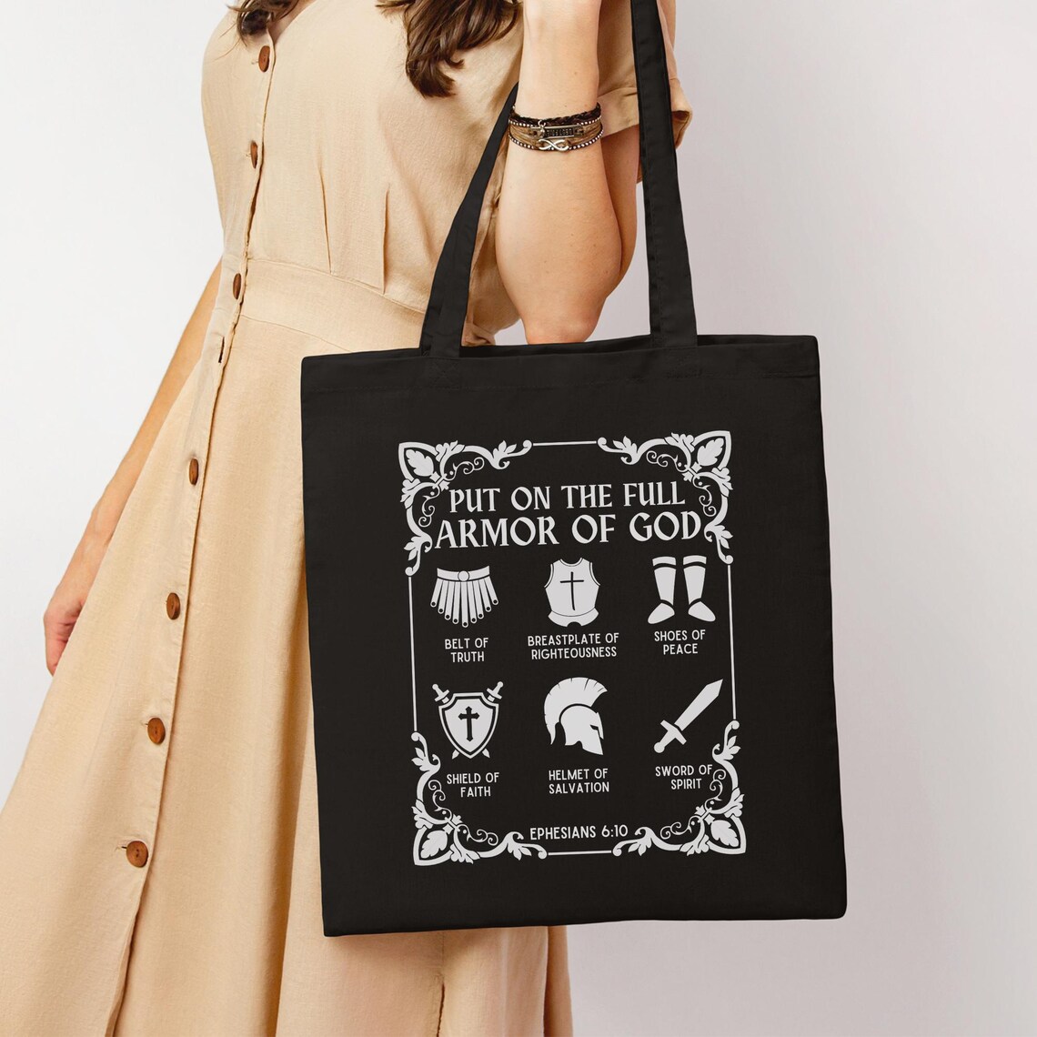 Armor of God Canvas Tote Bag, Christian Bible Verse - Etsy