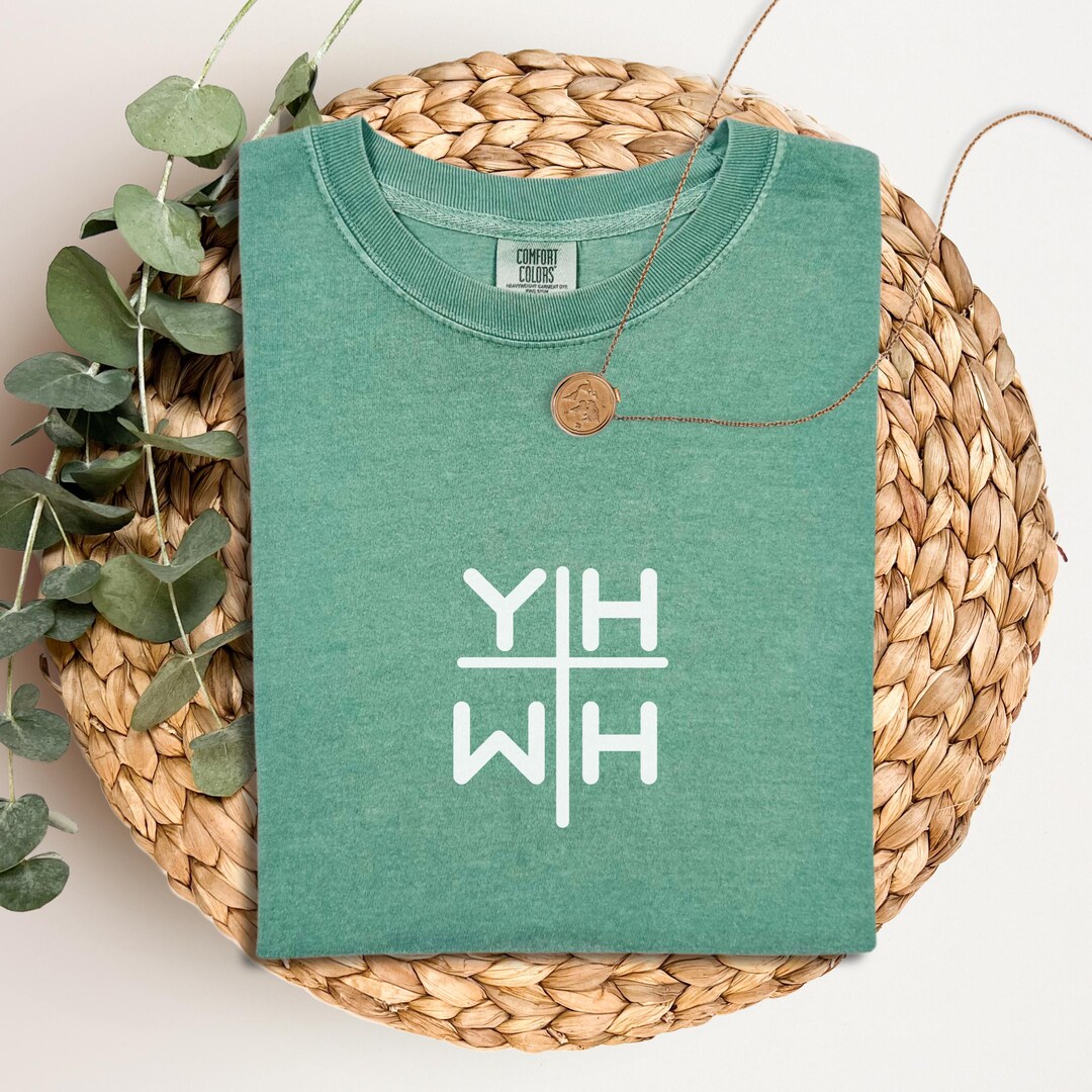 YHWH Cross Shirt, Comfort Colors® Christian Faith Unisex Tee, Oversized ...
