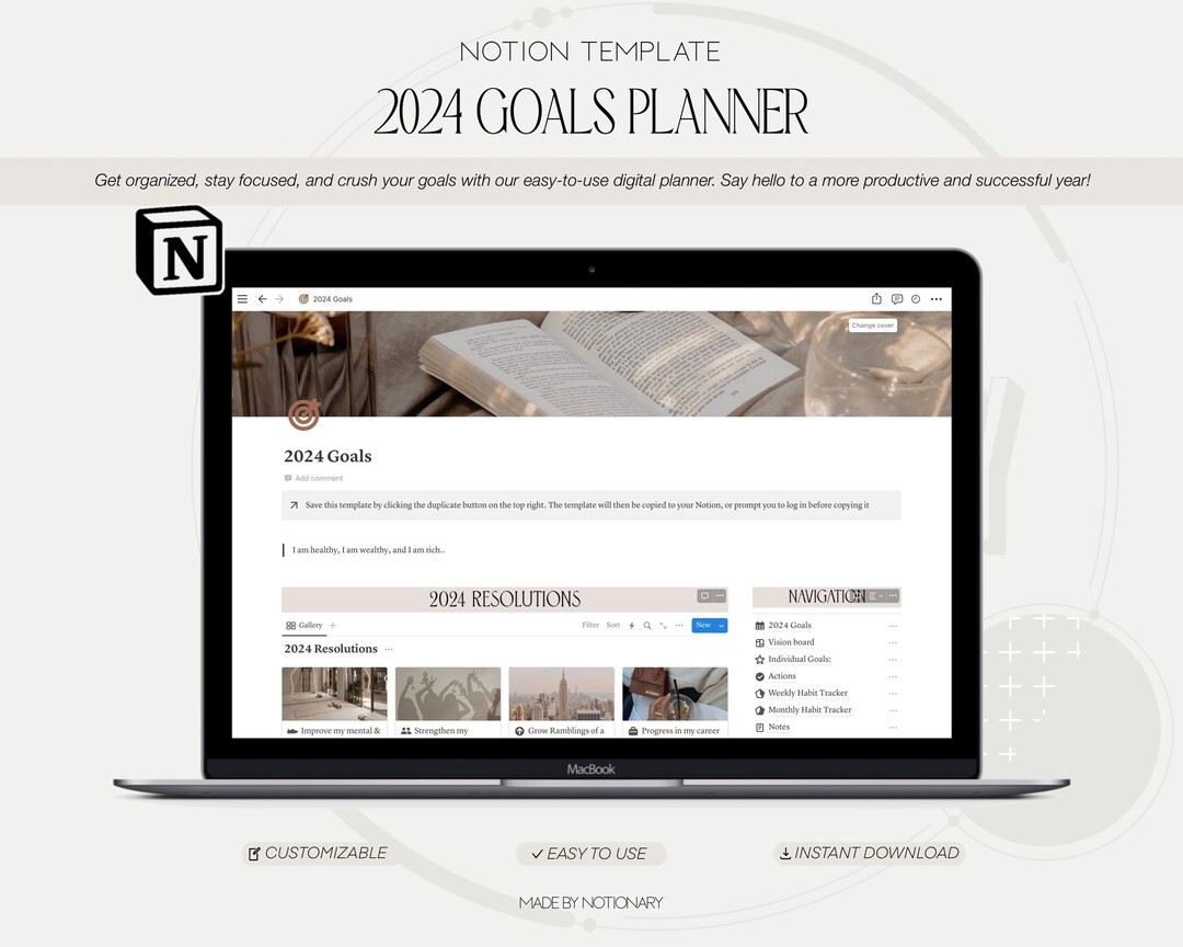 2024 Goals Planner 12 Week Year Notion Template Achieve Success ...