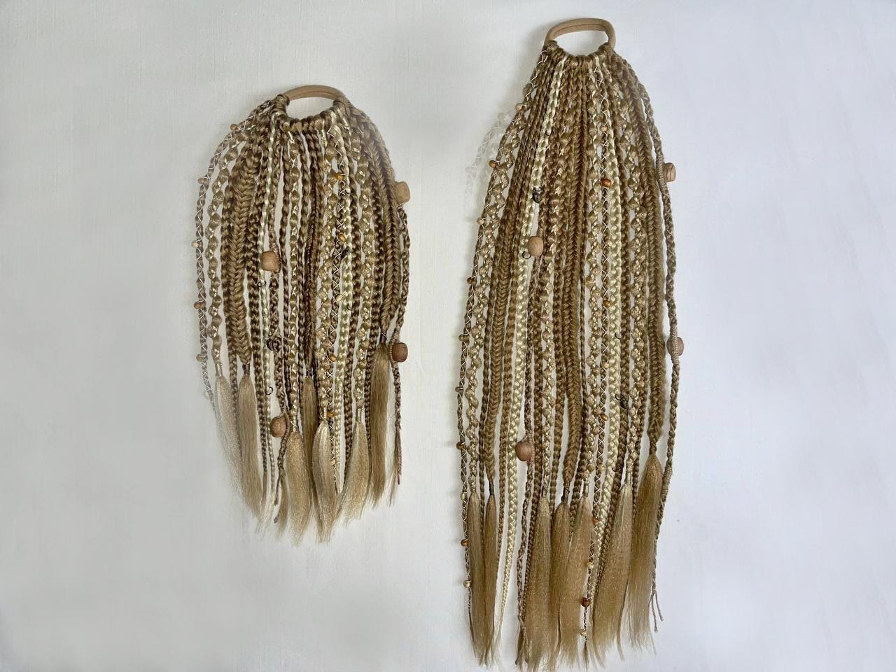 Boho Wheat Blond Elf Ponytail Braids Hair Extension on Hairband, Viking ...
