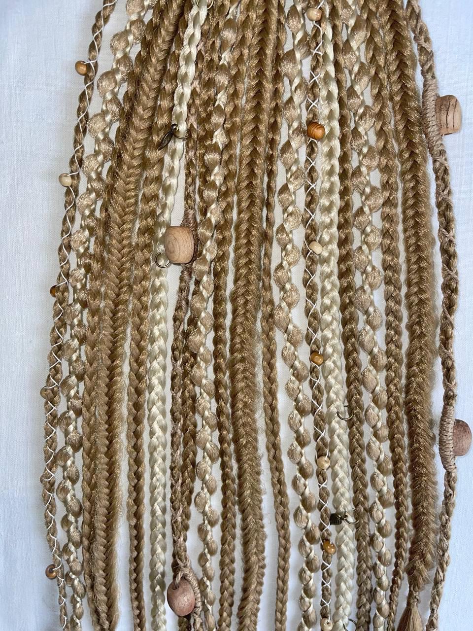 Boho Wheat Blond Elf Ponytail Braids Hair Extension on Hairband, Viking ...