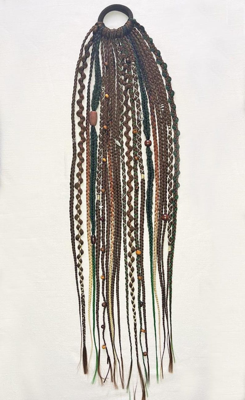 Boho Forest Braid Ponytail Wig, Synthetic Hair Falls - Etsy