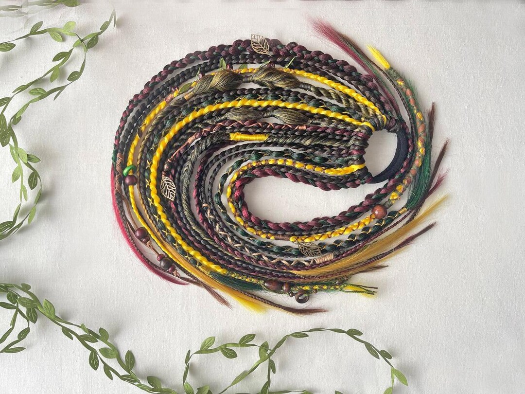 Fairytale Green Forest Ponytail Braids Hair Extension on Hairband ...