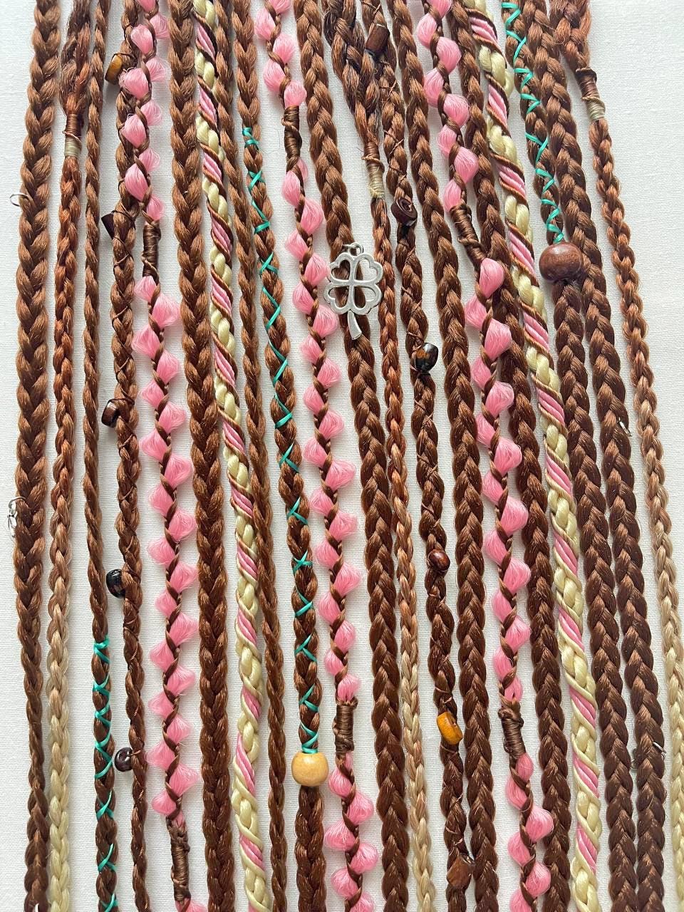 Boho Rosy Fairy Ponytail Braids Hair Extension on Hairband, Fairytale ...